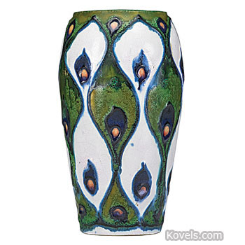 Arequipa Pottery, Vase, Peacock Feathers, Squeezebag, Frederick Rhead ...