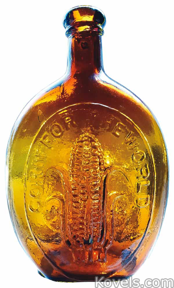 Bottles, Flask, Corn For The World, Baltimore & Monument, Amber, Blob ...