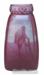 De Vez, Vase, Maiden Portrait,Lake Scene,Signed – Kovels