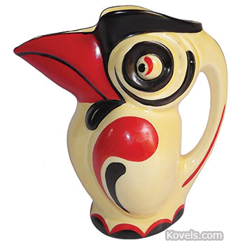Erphila, Pitcher, Toucan, Red Beak, Black, Cream, 1930s – Kovels