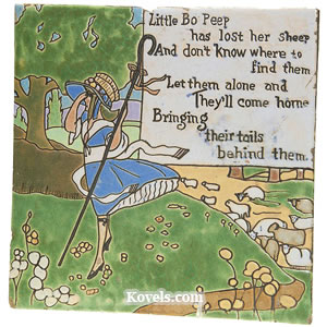 Owens, Tile, Little Bo Peep, Nursery Rhyme, Square – Kovels