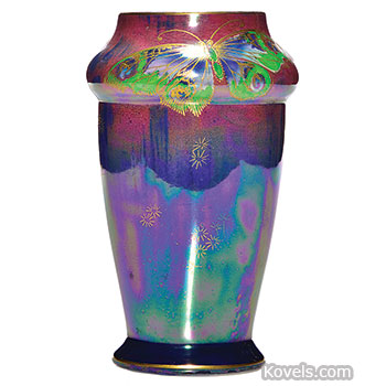 Shelley, Vase, Butterfly On Each Side, Multicolor, Walter Slater ...