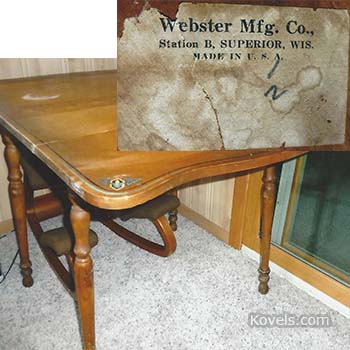 Webster Mfg. Table Set – Kovels