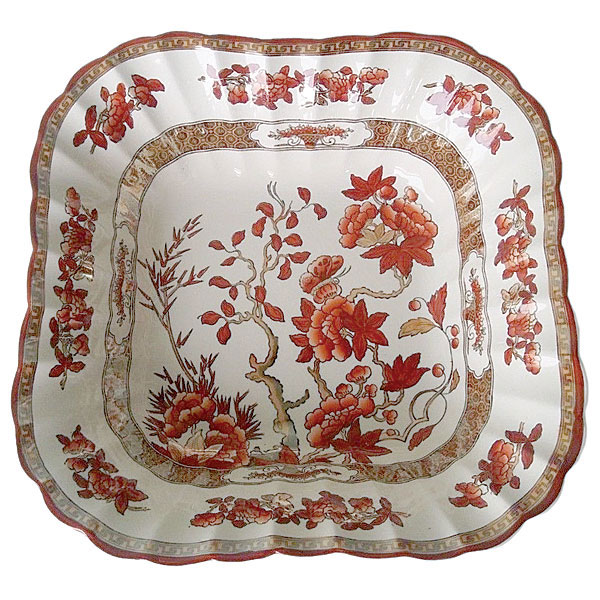 Indian Tree, Bowl, Vegetable, Square, Scalloped Rim, Spode – Kovels